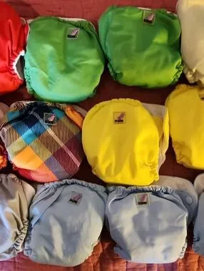Lil joey | Bottoms | 8 Lil Joey Assorted Color Cloth Diapers All In One ...